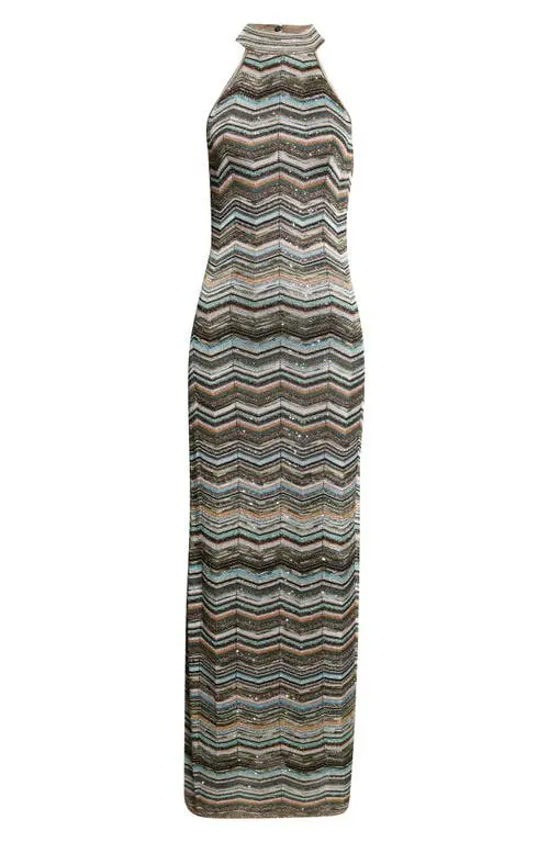 Missoni Sequin Metallic Jacquard Maxi Sweater Dress
