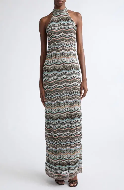 Missoni Sequin Metallic Jacquard Maxi Sweater Dress