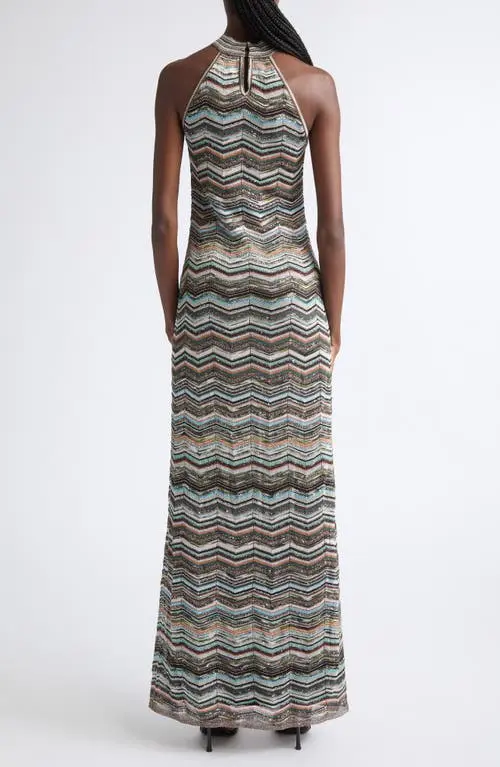 Missoni Sequin Metallic Jacquard Maxi Sweater Dress