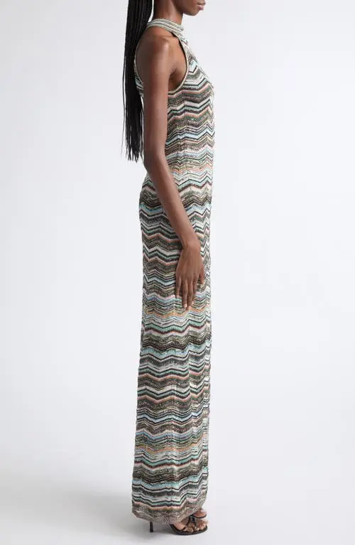 Missoni Sequin Metallic Jacquard Maxi Sweater Dress