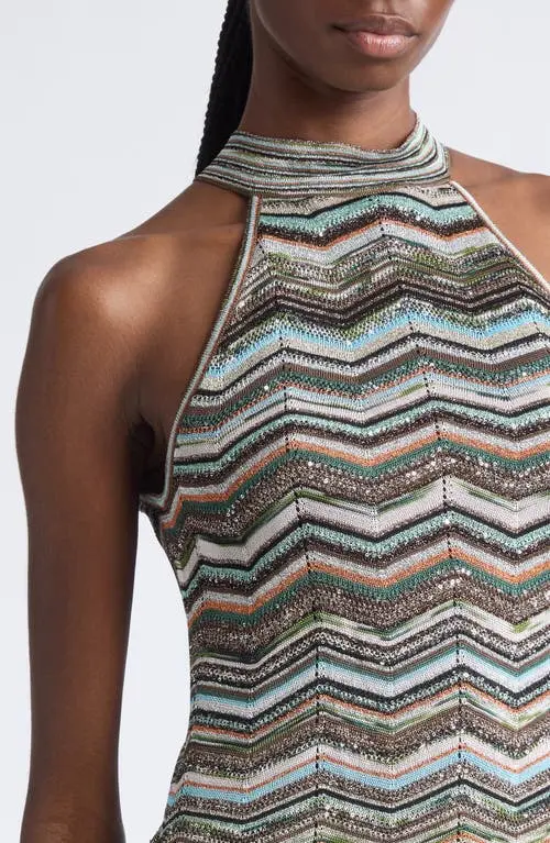 Missoni Sequin Metallic Jacquard Maxi Sweater Dress
