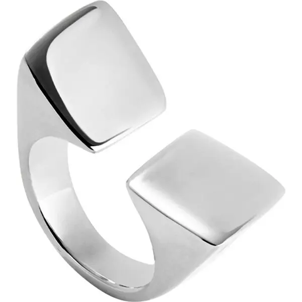 UNODE50 Sterling Plated Square Statement Ring