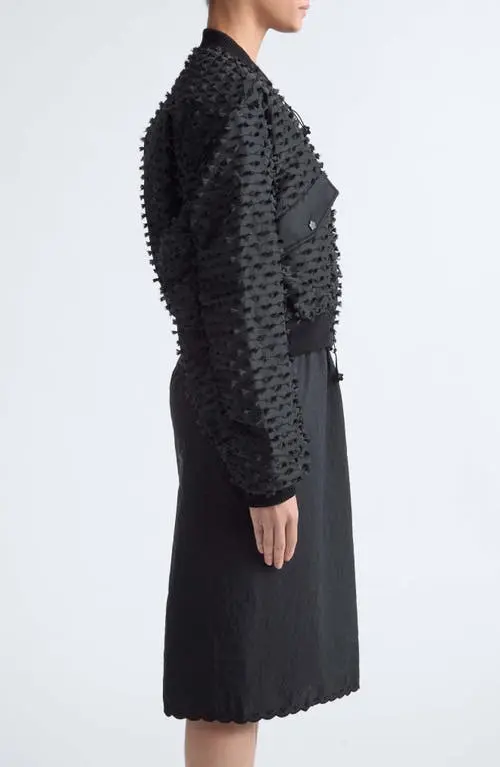 Cecilie Bahnsen Callie Embroidered Crop Bomber Jacket