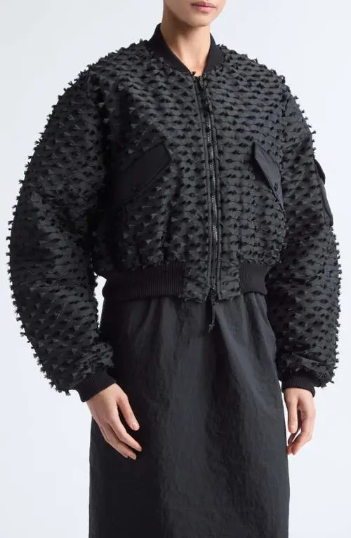 Cecilie Bahnsen Callie Embroidered Crop Bomber Jacket