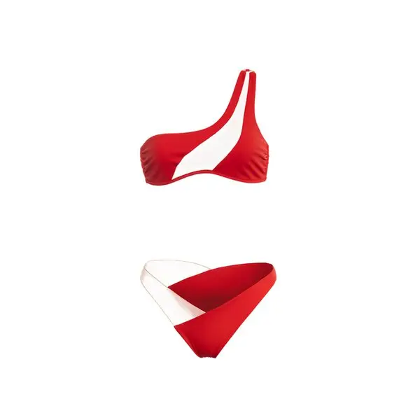 MOOREA SWIM Pharos One-shoulder Bikini - Red