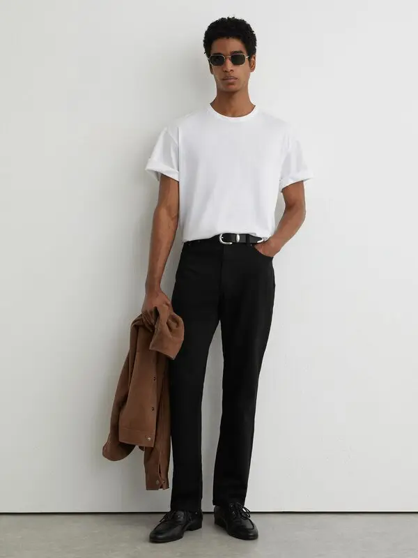 REISS Bishopsgate Straight-leg Jeans - Solid Black