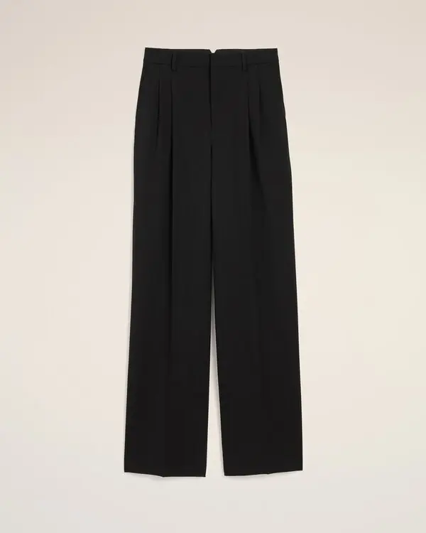 AMI Paris High-waisted Wide-leg Wool Trousers