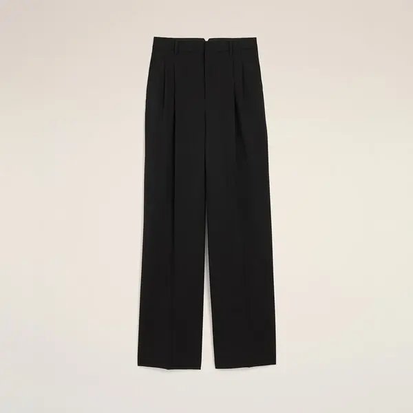 AMI Paris High-waisted Wide-leg Wool Trousers