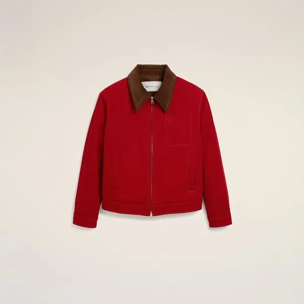 AMI Paris Zipped Jacket With De Coeur Detail
