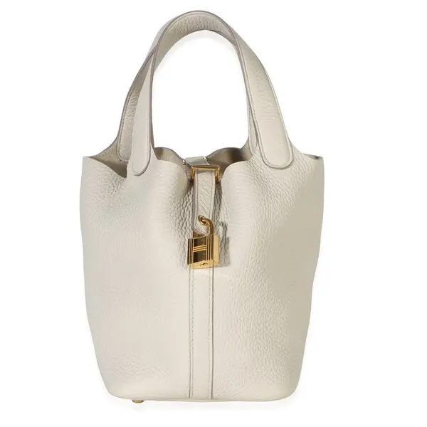 Hermès Craie Clemence Picotin Lock 18 Ghw - Beige