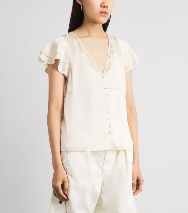 Citizens Of Humanity Lola Ruffle-sleeve Blouse