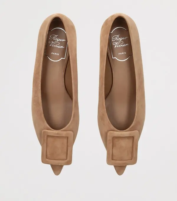 ROGER VIVIER Suede Viv In The City Ballet Flats