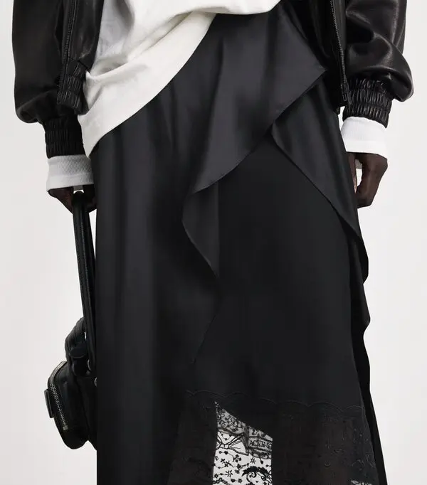 Acne Studios Satin Layered Midi Skirt