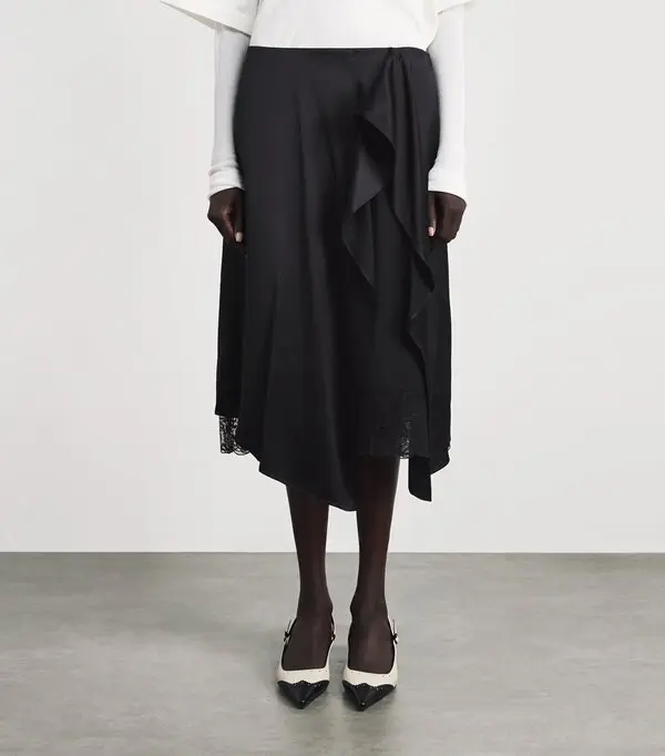 Acne Studios Satin Layered Midi Skirt