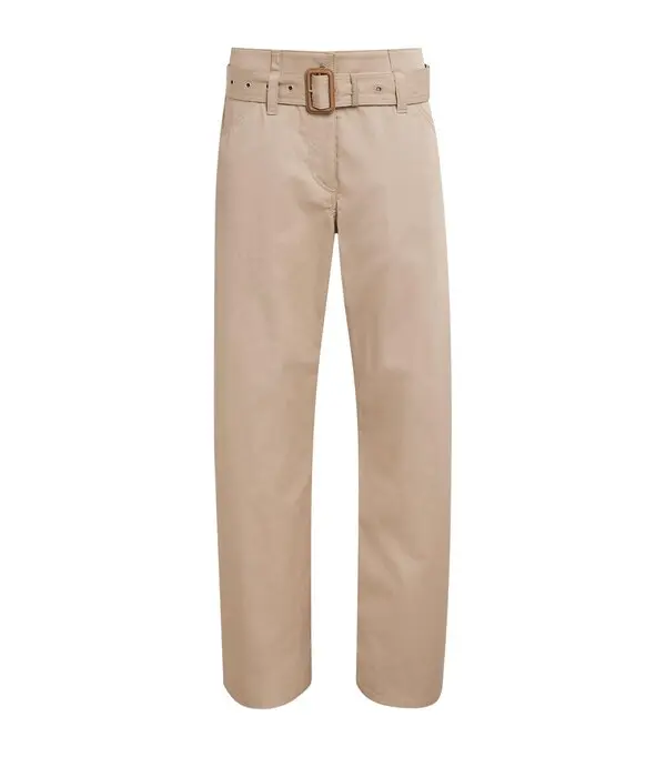 Acne Studios Cotton Belted Trousers - Beige