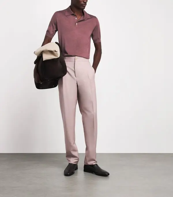 Isaia Cashmere-silk Polo Shirt
