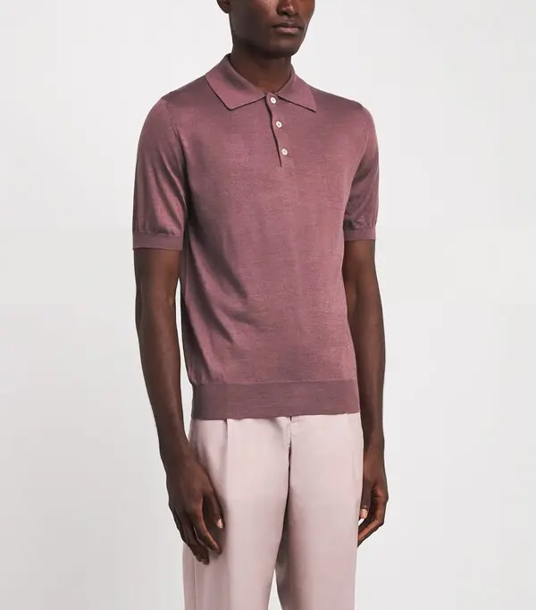Isaia Cashmere-silk Polo Shirt