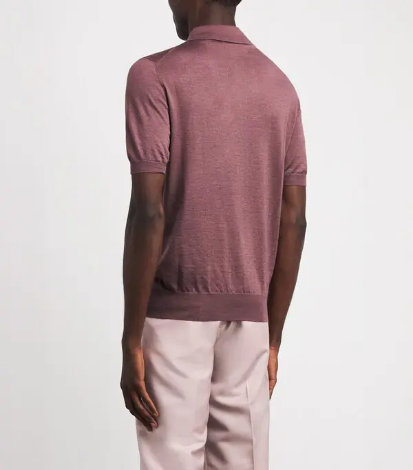 Isaia Cashmere-silk Polo Shirt