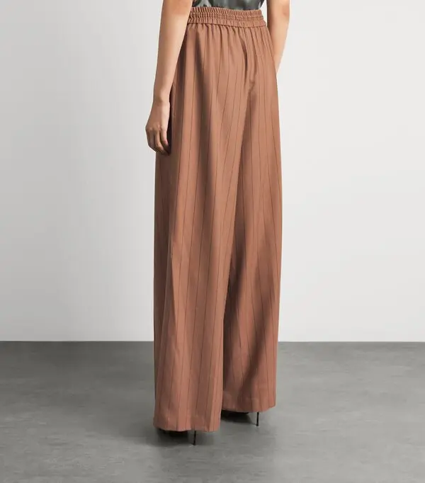 L'Agence Connie Pinstripe Wide-leg Trousers