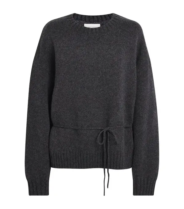 ST. AGNI Merino Wool Belted Sweater - Black