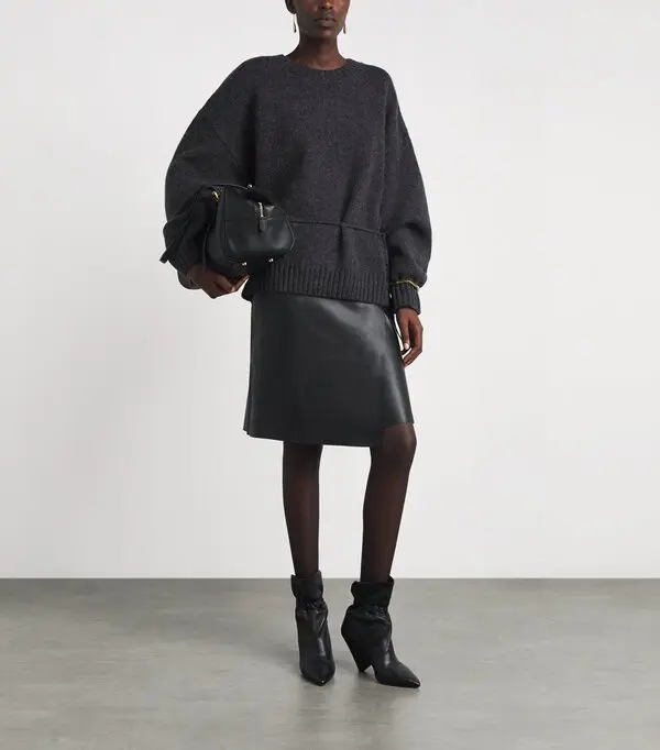 ST. AGNI Merino Wool Belted Sweater - Black