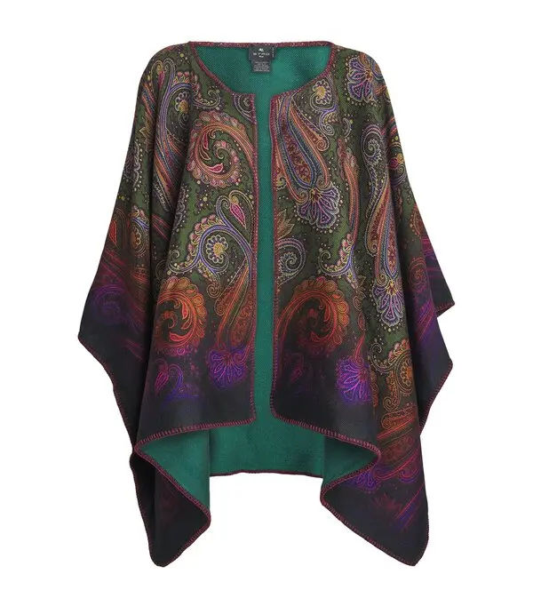 Etro Wool-blend Paisley Reversible Cardigan - Green