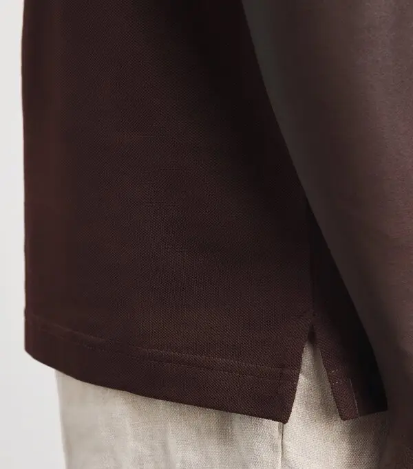 Sunspel Supima Cotton Polo Shirt - Brown