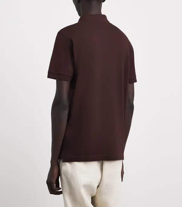 Sunspel Supima Cotton Polo Shirt - Brown