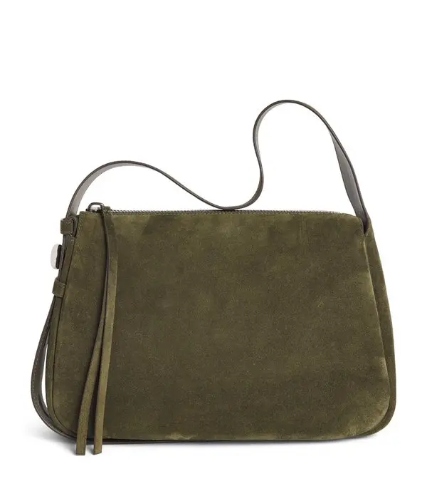 Tory Burch Suede Romy Shoulder Bag - Brown