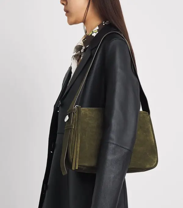 Tory Burch Suede Romy Shoulder Bag - Brown