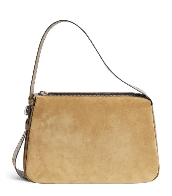 Tory Burch Romy Suede Shoulder Bag - Brown