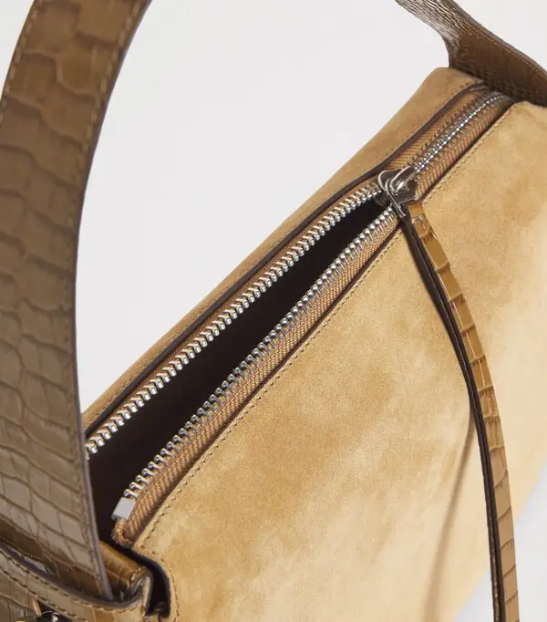 Tory Burch Romy Suede Shoulder Bag - Brown