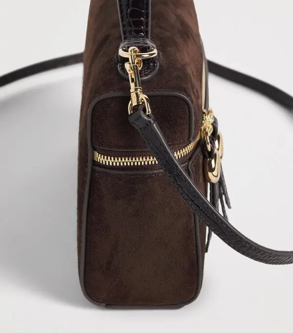 Tory Burch Suede Romy Clutch Bag