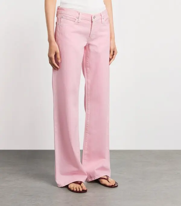 FRAME Amelia Gray Wide Leg Jeans - Pink