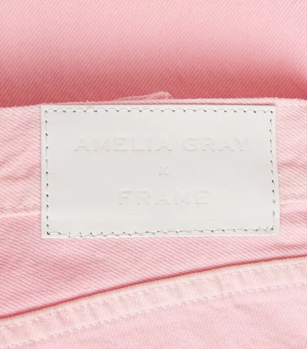 FRAME Amelia Gray Wide Leg Jeans - Pink