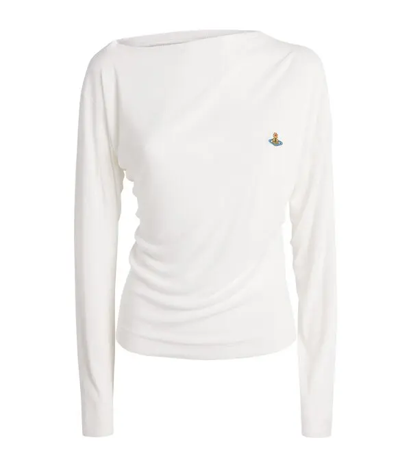VIVIENNE WESTWOOD Asymmetric Hebo Long-sleeve T-shirt - White