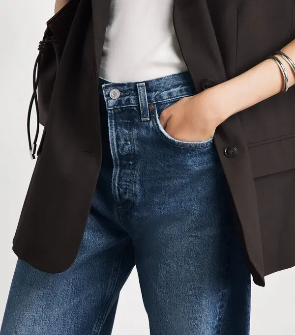 AGOLDE Luna Pierced Tapered Jeans - Blue