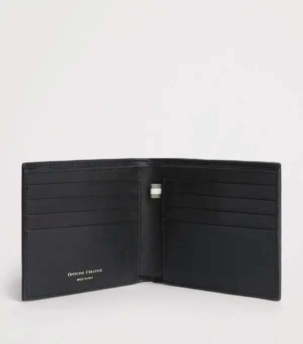 Officine Creative Woven Leather Bifold Wallet
