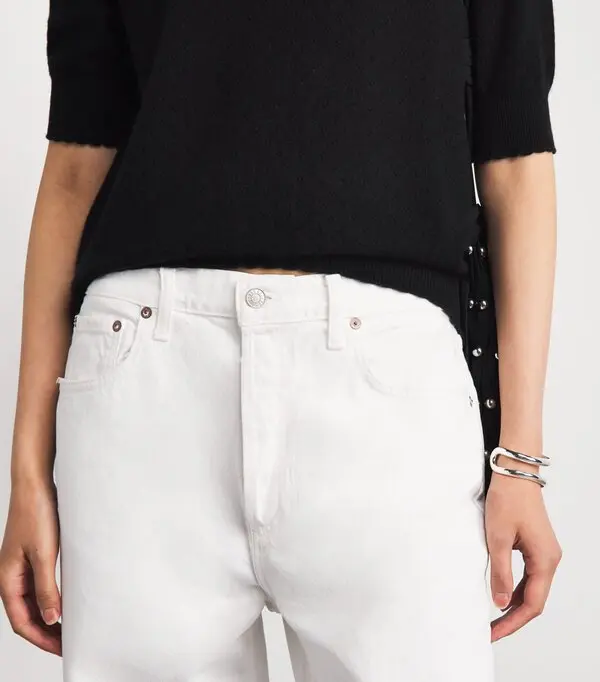 7 For All Mankind Cashmere Pointelle Short-sleeve Sweater