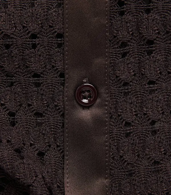 FRAME Satin-collar Bubble-stitch Shirt