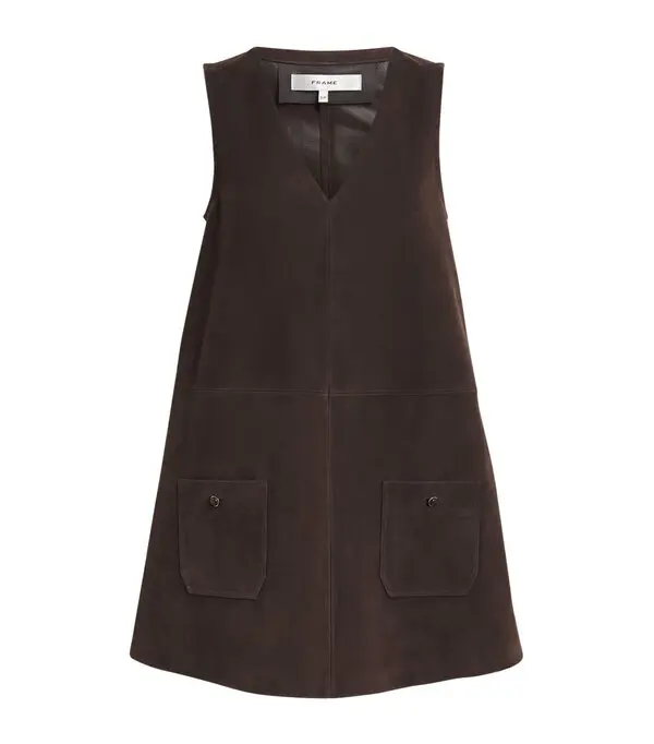 FRAME Suede Safari Tent Mini Dress