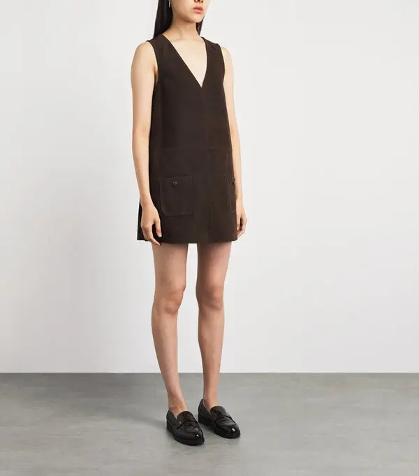 FRAME Suede Safari Tent Mini Dress