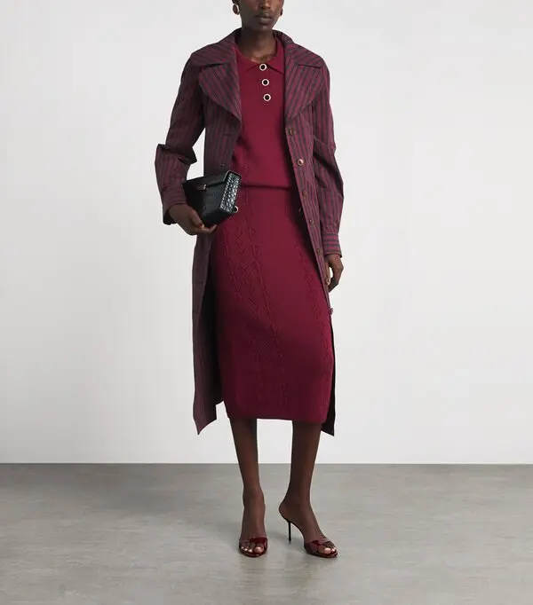 Alessandra Rich Virgin Wool Open-knit Polo Shirt
