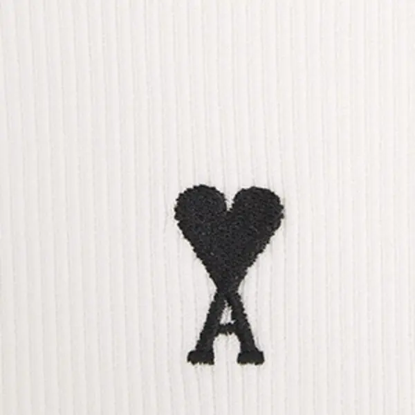 AMI Paris Cotton De Coeur Tank Top - White