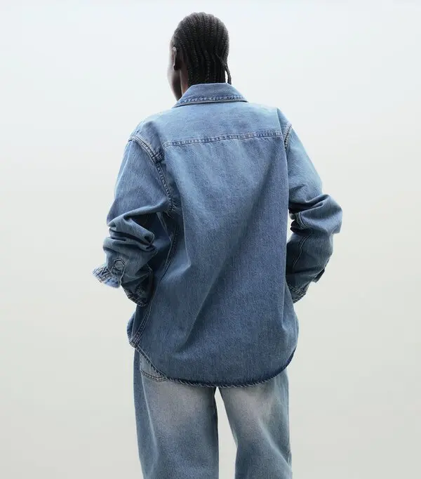 AMI Paris De Coeur Embroidered Denim Shirt