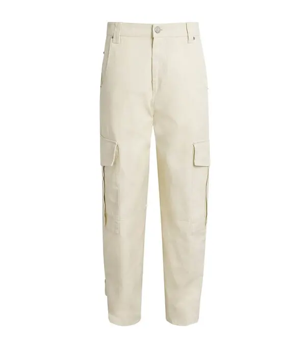 AMI Paris Cotton Baggy Cargo Trousers - Ivory