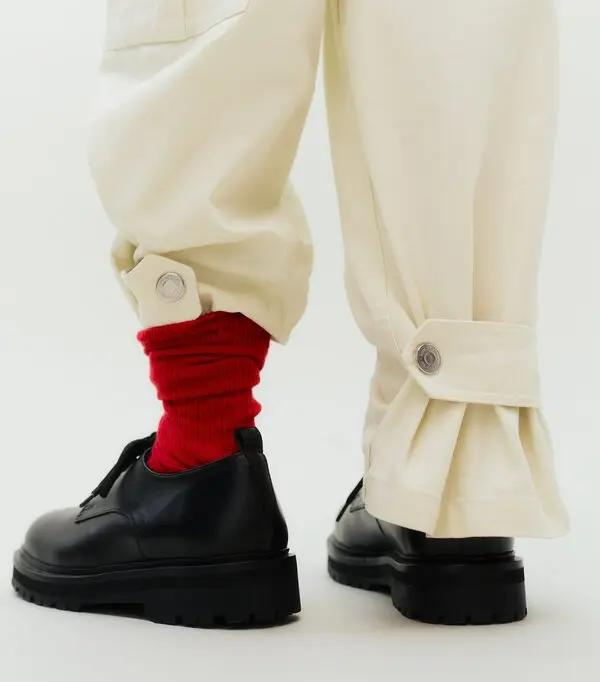 AMI Paris Cotton Cargo Trousers - Ivory