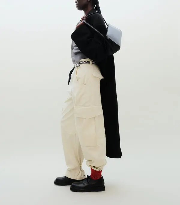 AMI Paris Cotton Cargo Trousers - Ivory
