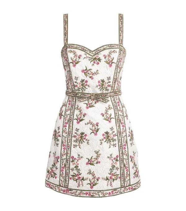 Alice + Olivia Embellished Katia Mini Dress - Ivory
