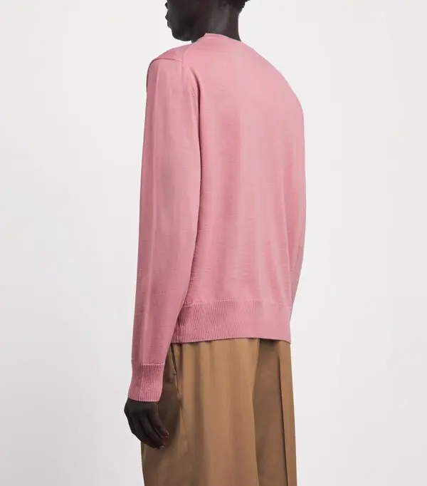 VIVIENNE WESTWOOD Wool Crew Neck Sweater With Embroidered Orb Logo